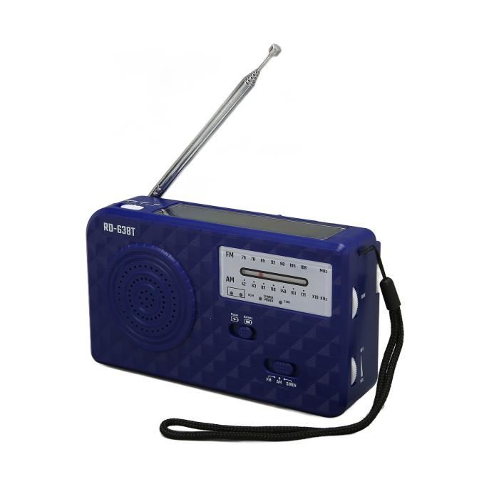 BOY Radio d'urgence rechargeable multifonction à manivelle solaire avec ...