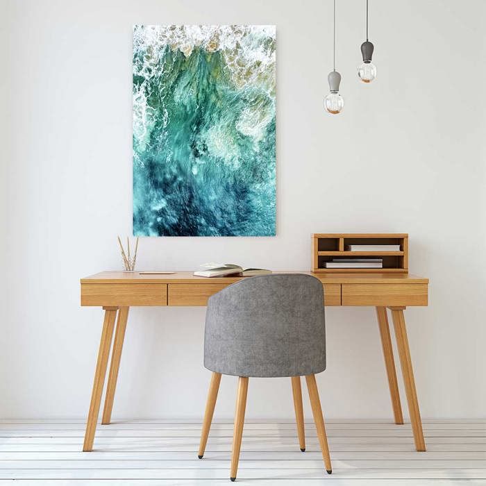 Tableau mer vague bleue - Cdiscount Maison