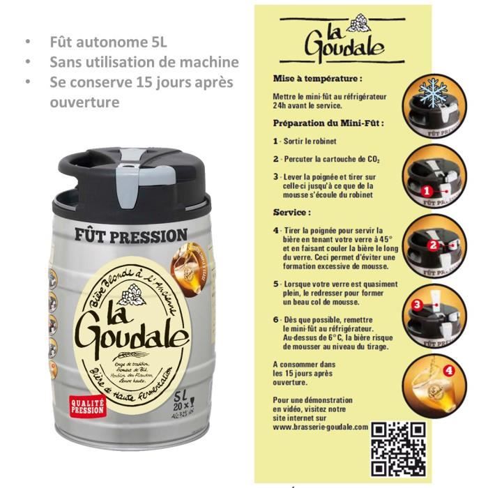 Pack de 2 fûts 5L - Goudale Blonde 7°2 - La cave Cdiscount