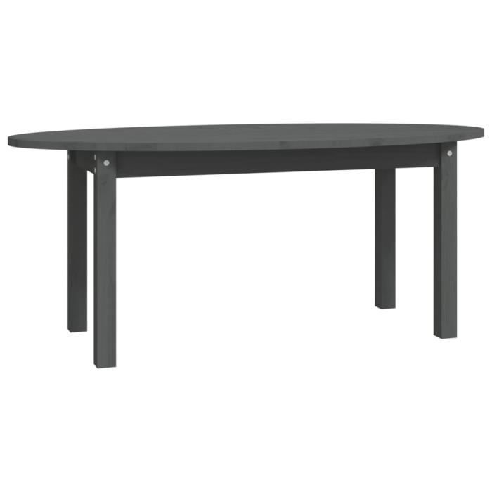 HOP-Table basse Gris 110x55x45 cm Bois massif de pin-HOP822344 ...