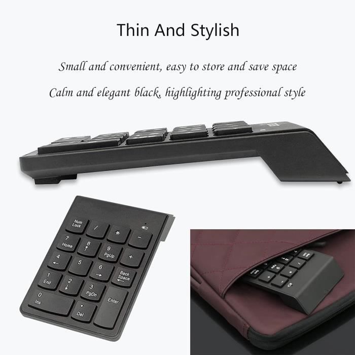 Pavé Numérique, Clavier Numérique Sans-Fil Numpad De 18 Touches Avec ...