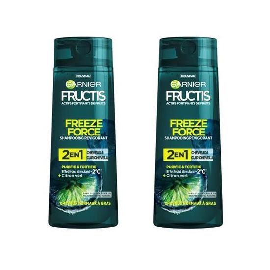 Garnier Fructis Freeze Force Shampooing Revigorant 2 en 1 Lot de 2 x ...