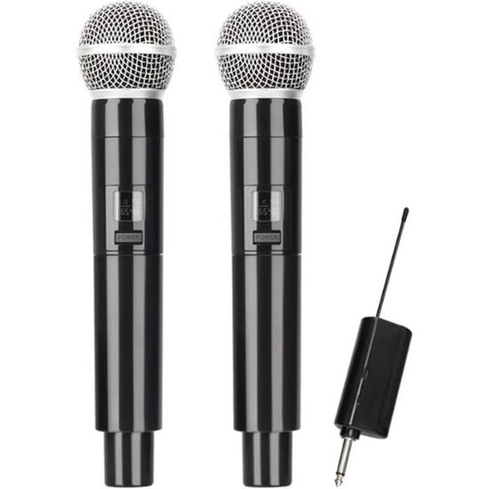 D4 Microphone rechargeable sans fil UHF d'enregistrement karaoké avec 2 ...