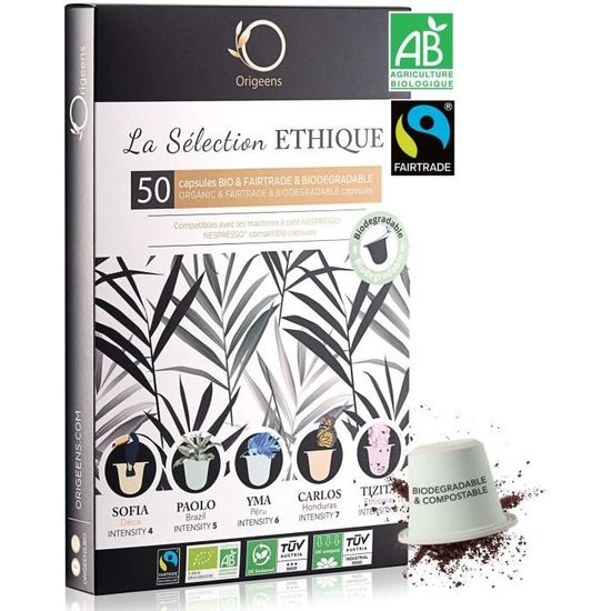 Coffret Capsules Nespresso Compatible | 5 Cafés BIO Fairtrade Arabica ...