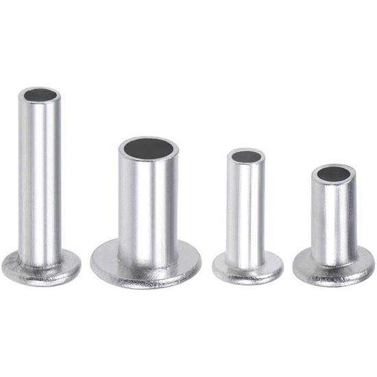 Rivet uxcell 100pcs rivets semi-tubulaires à tête plate en aluminium m2 ...