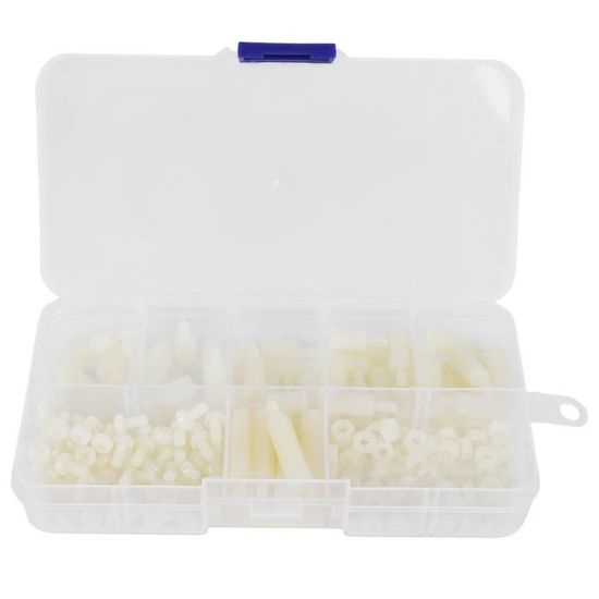 Kit d'assortiment d'écrous à vis - FDIT - M3 - 180 pièces - Nylon blanc - Résistance à la ...