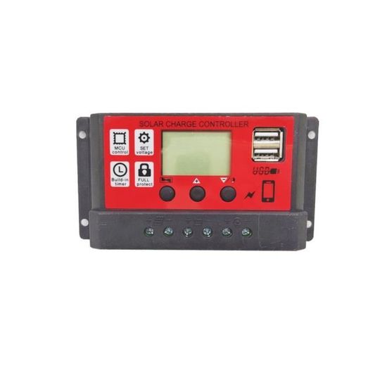 Kit solaire Contrôleur de charge solaire 12V-24V Régulateur intelligent de batterie de panneau ...