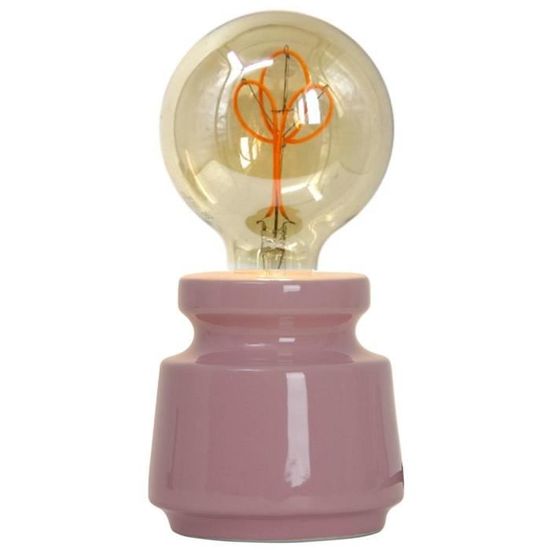 Lampe de chevet - SAMPA - Nella - Céramique rose - Ampoule LED E27 ...