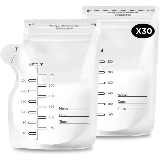 Nedit Sachet Conservation Lait Maternel – 30 Sachet de 250mL – Sac de ...