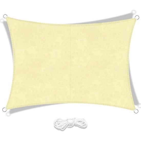 LIAOYI Voile d'ombrage Rectangulaire Polyester Toile d'ombrage Imperméable Anti UV pour Terrasse ...