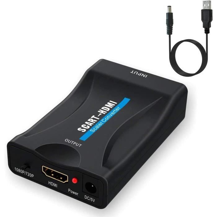 SCART to HDMI ConverterAudio Video Converter Scaler Adapter with USB ...