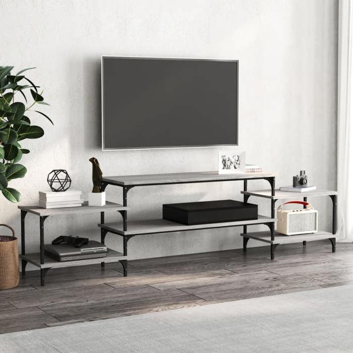 2024 MODERNE Meuble TV Table TV - sonoma gris 197x35x52 cm - Support ...