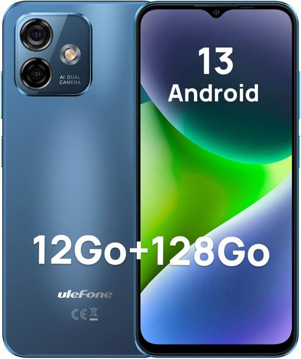 Android 13 Note 16 Pro 12Go+128Go Telephone Portable Debloque,50Mp Caméra,8-Core,6.52" Hd+ ...