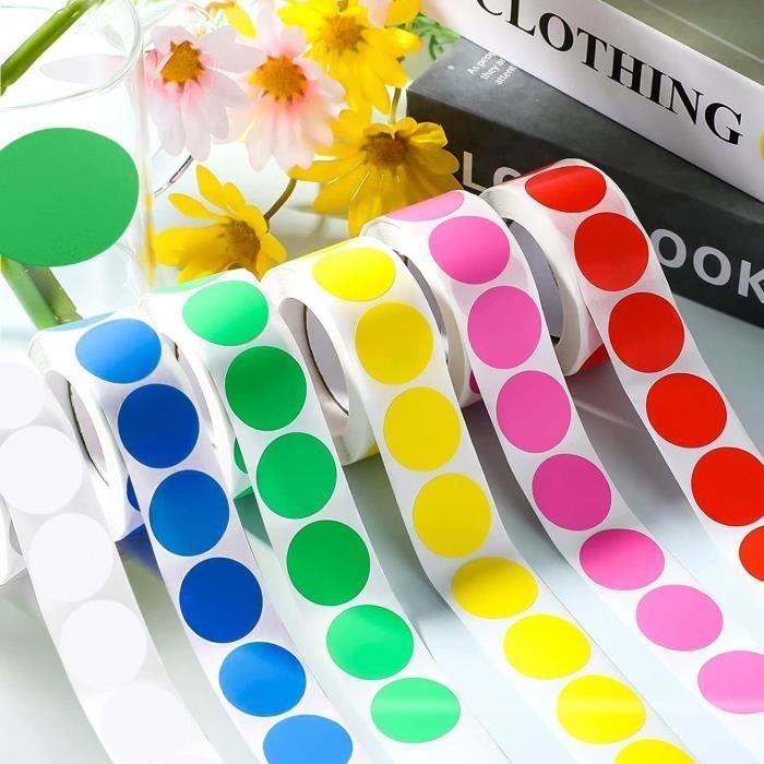 Gommettes Rondes Couleur Pastilles Autocollantes 25mm Etiquette Ronde ...