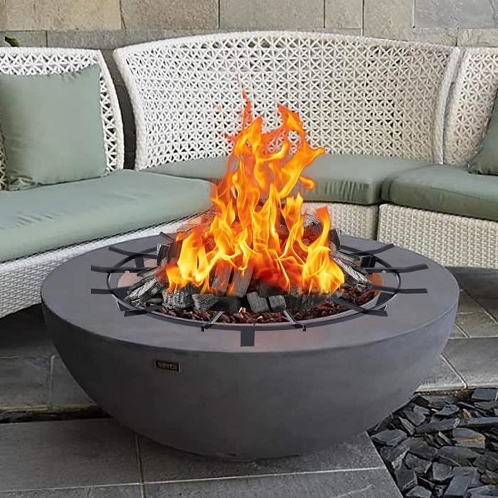 Brasero rond en métal avec pince à feu, grille de chauffage, grille de ...