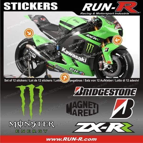 12 stickers MOTO GP pour KAWASAKI ZXR - Achat / Vente décoration ...
