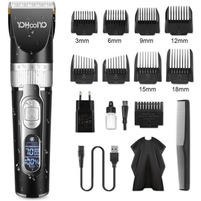 YOHOOLYO Tondeuse Cheveux Professionnelle Tondeuse Barbe Homme ...