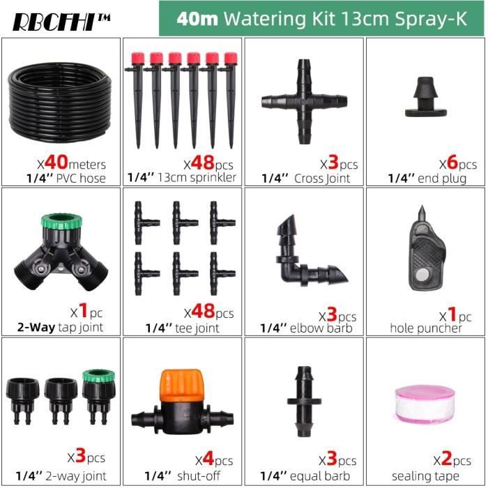 Arrosage,RBCFHI – Kit de goutteurs à eau 13CM,système avec buses ...