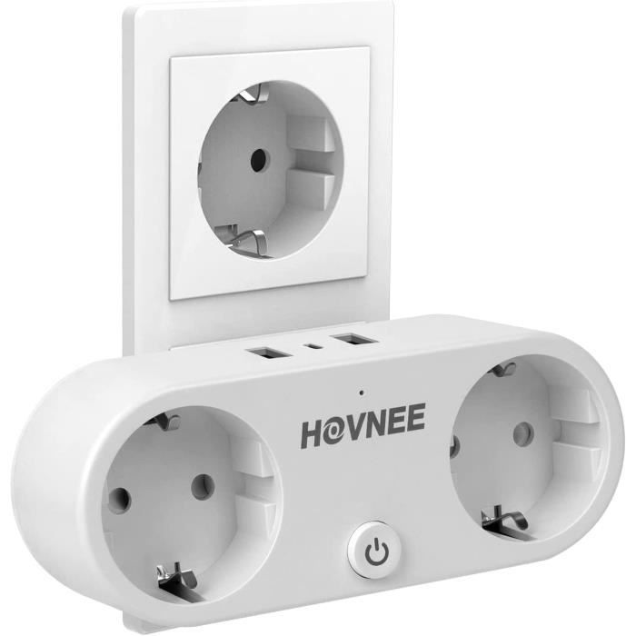 Prise Multiple, Prise USB Electrique 5 en 1, Multiprise Murale 2 Prises ...
