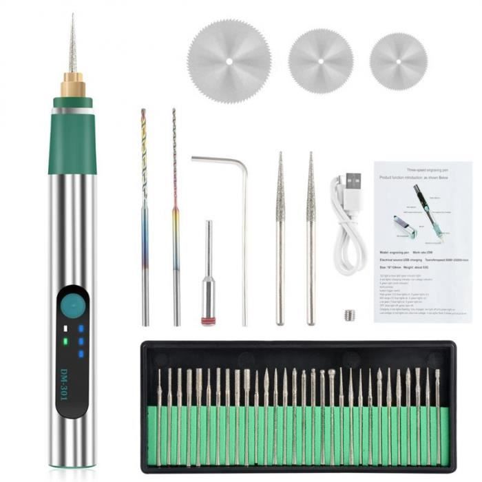 Micro stylo à graver électrique 25W outil de gravure électrique sans fil broyeur électrique ...