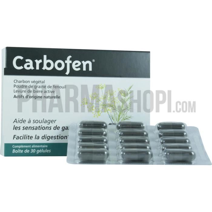 Carbofen gélule - Boîte de 30 gélules - Cdiscount Santé - Mieux vivre