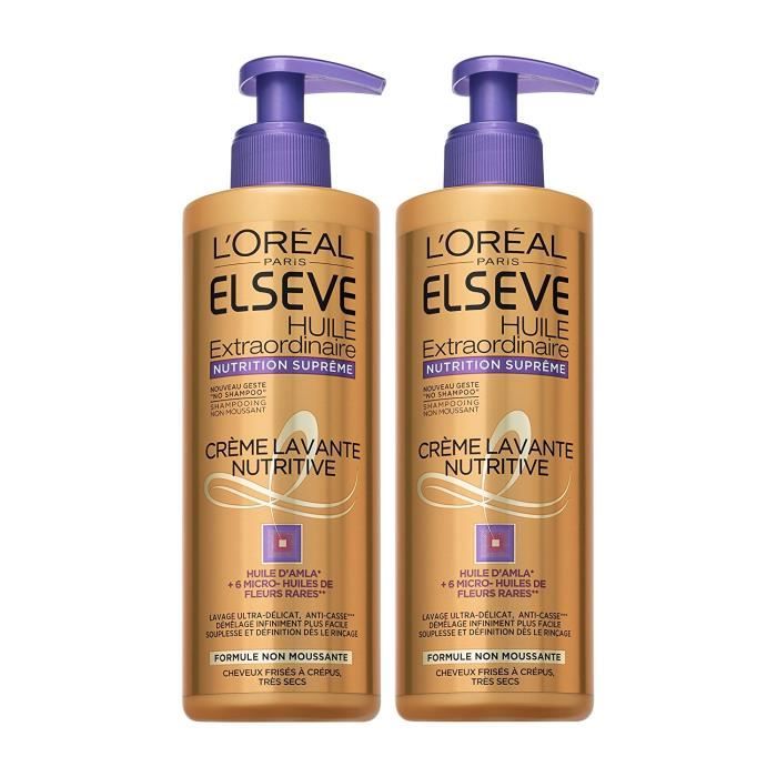 L'Oréal Paris Elsève Low Shampoo Nutrition Cheveux Frisés, Crépus, Très ...