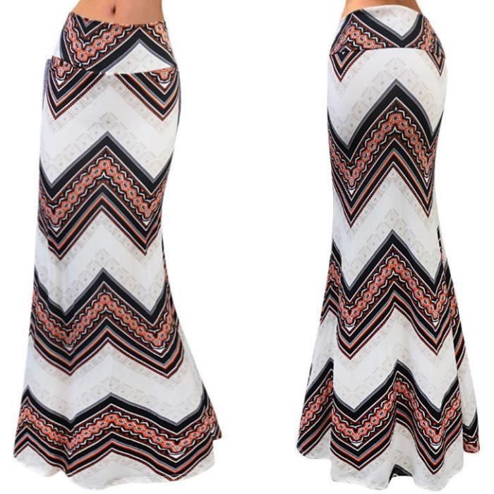 Jupe,Jupe Maxi de longueur au sol pour femmes, Jupe de plage, Jupe ...