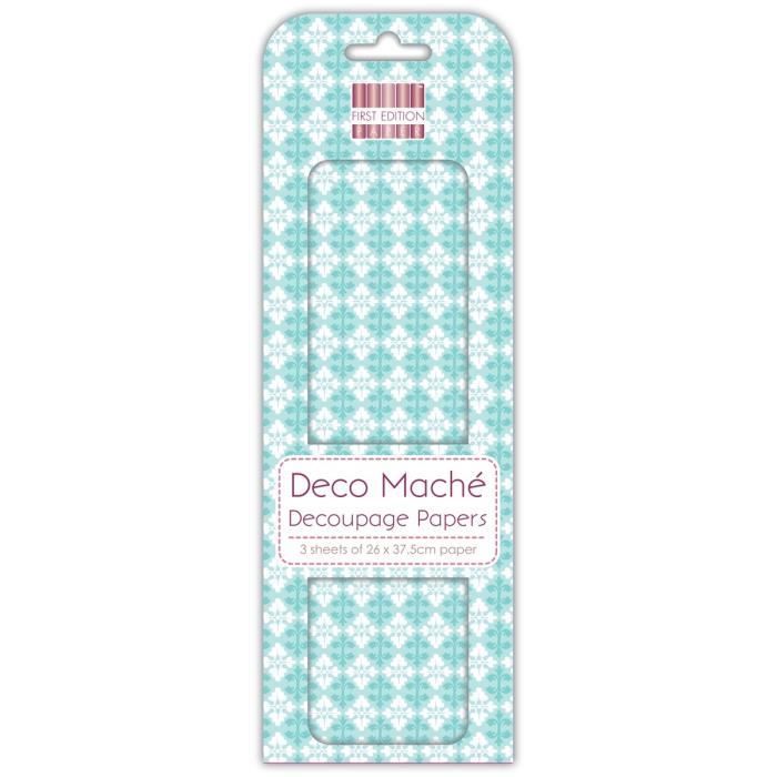 DECO MACHE 3 feuilles de papier découpage Blue Regal repeat - Cdiscount ...