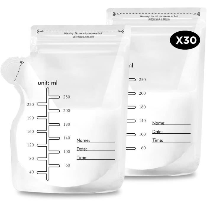 Nedit Sachet Conservation Lait Maternel – 30 Sachet de 250mL – Sac de ...