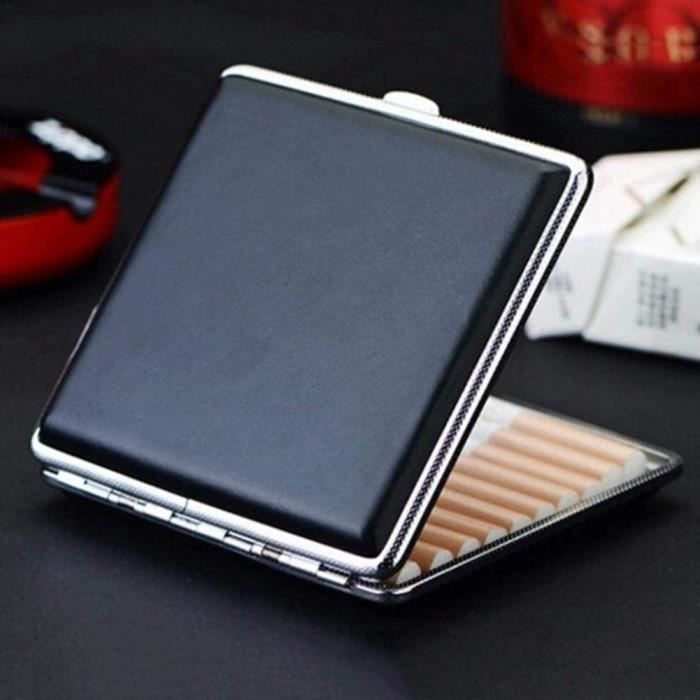 Cedarfiny Boîte à Cigarette Métal Etui étui à Cigarettes en Cuir Boîte ...