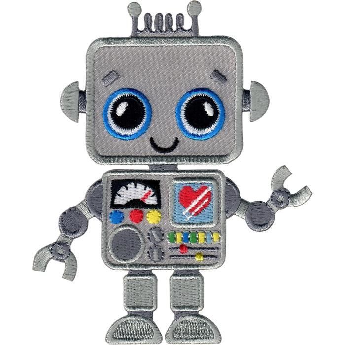 PatchMommy Patch Écussorodé Thermocollant en Forme de Robot - Pièce Brodée à Coue ou Coller au ...