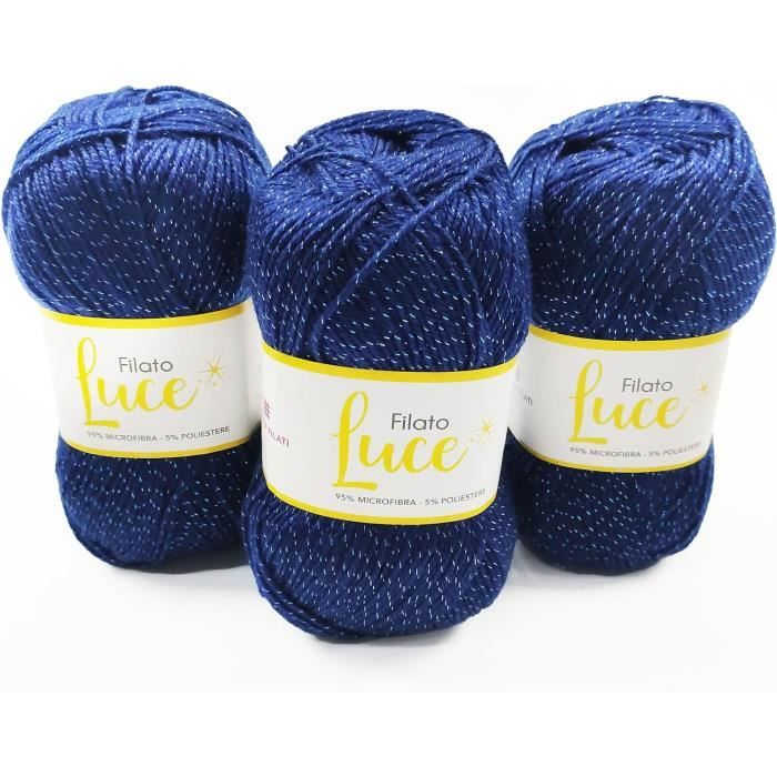 3 Pelotes De Fil “Lumière” À Tricoter Avec Fil Lurex - 95% Microfibre ...