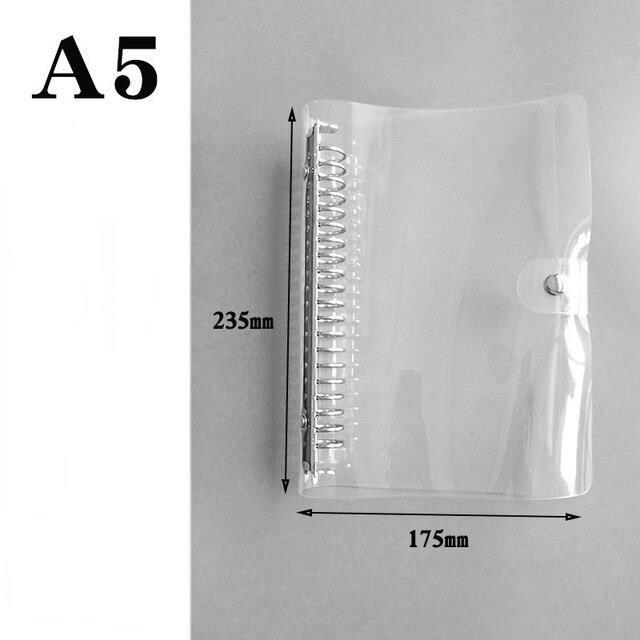 CAHIER,20 Holes-A5--Cahier à feuilles larges transparentes A4 B5 A5 A6 ...
