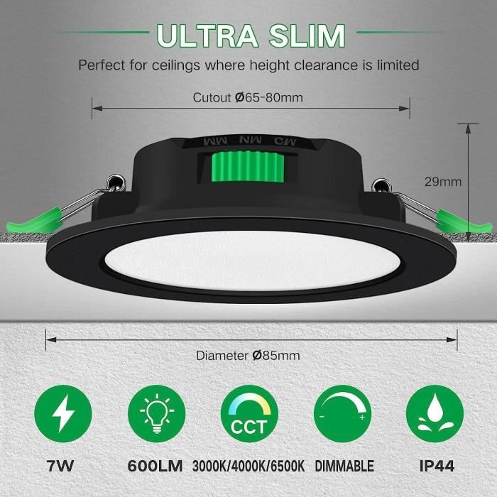 Spot Led Encastrable Dimmable Spot Led Extra Plat 7W Spots 3000K 4000K ...