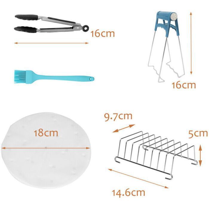 12 accessoires pour friteuse air fryer kit universel 7 pouces Femeo ...