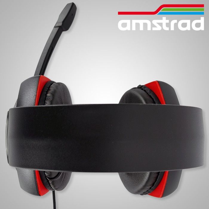 Casque Pro Gamer Amstrad Basic AMS H555 rouge avec Rétroéclairage LED ...