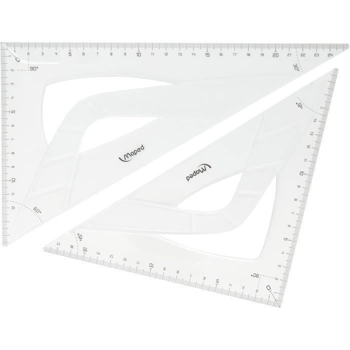 Kit Traz Règle-Equerre-Rapporteur & Coffret Compas Stop System 3 Pièces ...