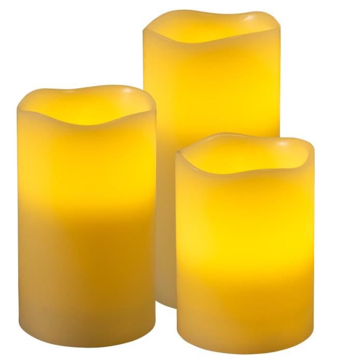 Détails sur LED Bougie De Cire Véritable XXL Set 3-teilig 15/20/25 CM - Cdiscount Maison