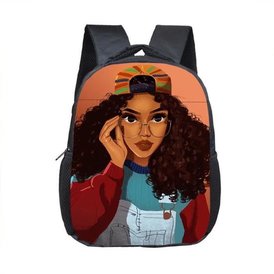 30cm24cm10cm - Cartoon Latin America Afro Girl Backpack Children School ...