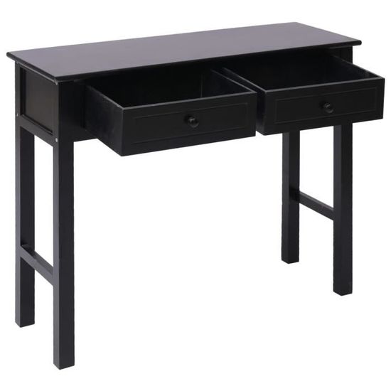 Table console DUOKON - Noir 90 x 30 x 77 cm - Bois de qualité - 2 ...