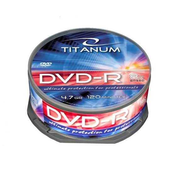 DVD-R TITANUM [BOÎTE DE GÂTEAU 25 | 4,7 GO | 8X... - Cdiscount Informatique