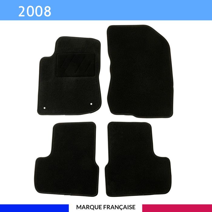 Tapis de voiture - Sur Mesure pour 2008 (2013 - 2019) - 4 pièces ...