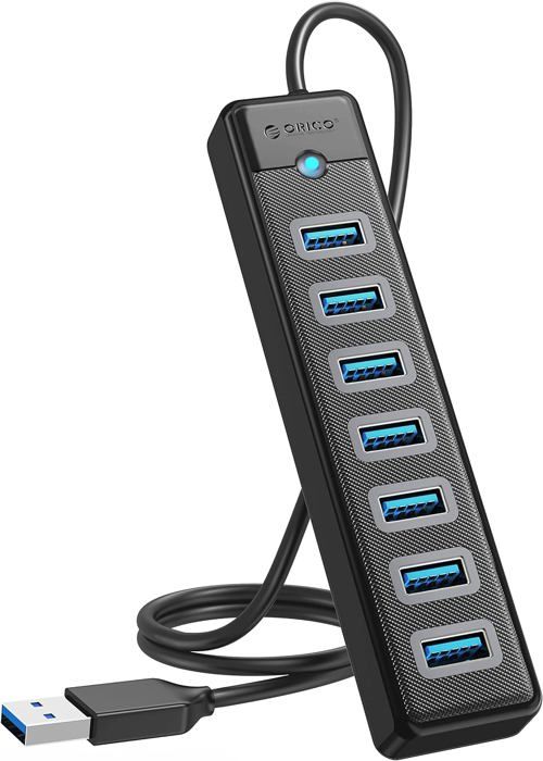 USB-50CM CABLE Hub USB 3.0, 7 Port Hubs USB avec Port d'alimentation 5V ...
