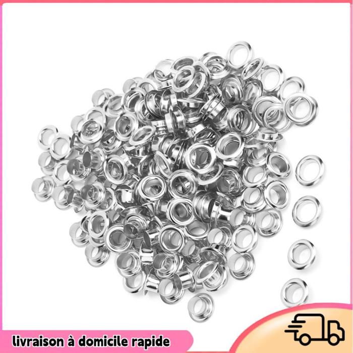 Dilwe Œillets 100pcs 6 mm Rivet creux à douleurs à double face pour le ...
