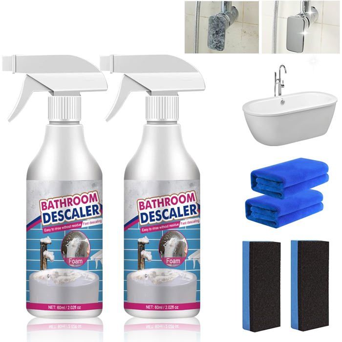 Bathroom Descaler Foam, 2 PCS Stubborn Stains Cleaner, Limescale ...