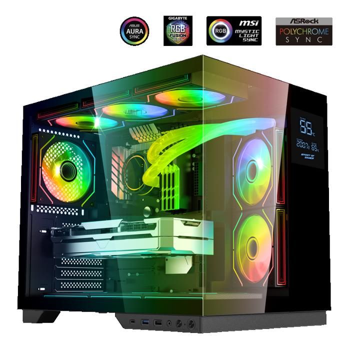 Boîtier PC Gamer - SPIRIT OF GAMER - VIPER CRX DARK - Écran LCD ...