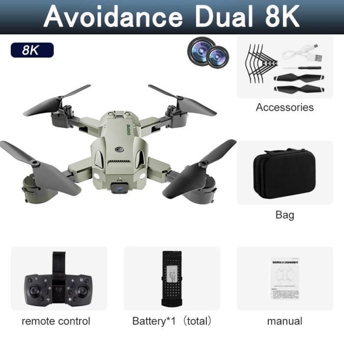 Kaki 8K Double tir - Drone GPS professionnel 5G, Photographie aérienne ...