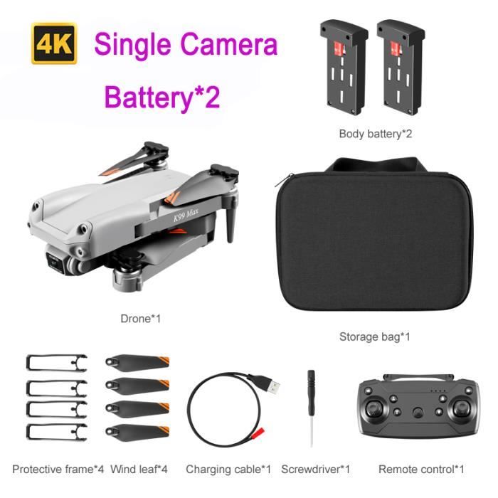 Gris-4K Simple-2B - Drone K99 Max avec caméra HD pour touristes, 2.4GHz ...
