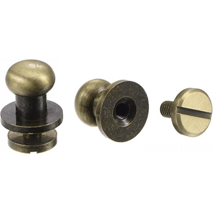 Lot De 10 Rivets À Tête Ronde En Laiton Massif De 8 Mm Pour Bricolage ...