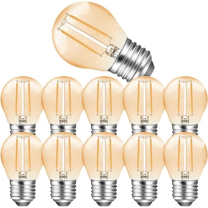 E27 Ampoule LED 2W,2W G45 LED Lampe,2700K Blanc Chaud Ampoules LED,2W Remplace une ampoule de 10 ...